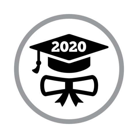 Custom Graduation Circle Sticker with Cap Diploma and Year