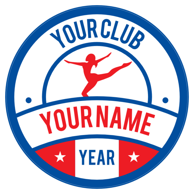 Custom Gymnast Circle Sticker with Your Text