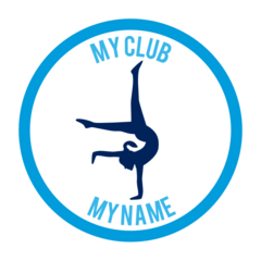Custom Circle Sticker with Gymnast Doing Handstand