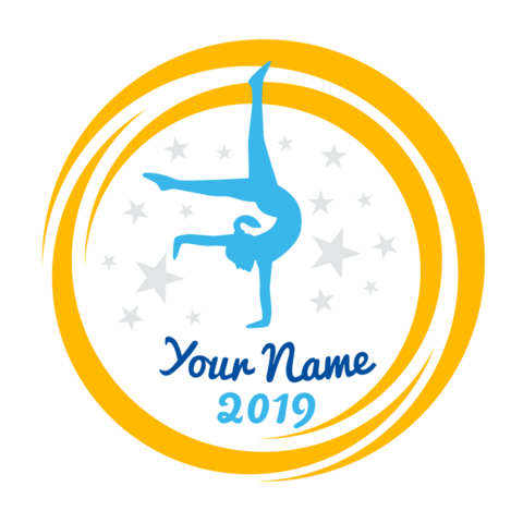 Custom Gymnast Doing Handstand Circle Sticker with Swoosh Effect