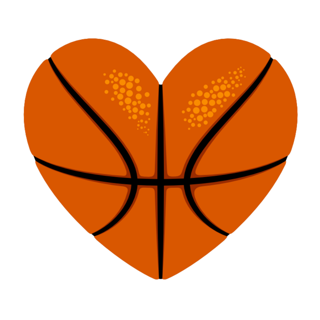 Custom Heart-Shaped Basketball Sticker