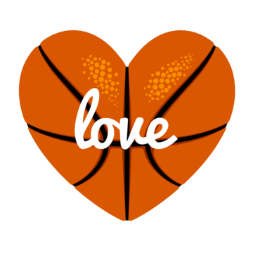 Custom Heart-Shaped Basketball Sticker with Personalized Text