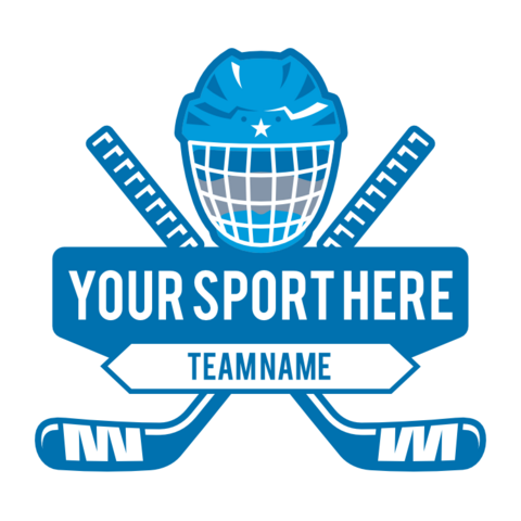 Custom Ice Hockey Sticker with Helmet and Stick