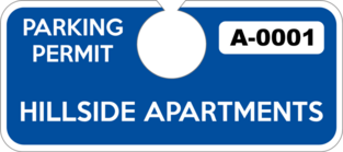 Custom Horizontal Hang Tag Parking Permits - Add Your Logo