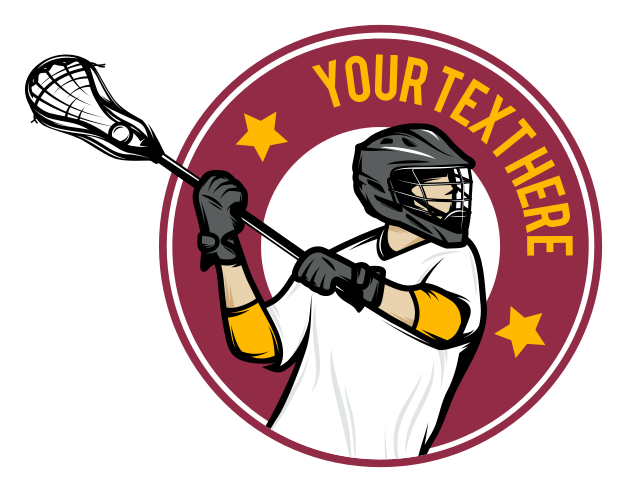 Custom Lacrosse Sticker with Player and Stick