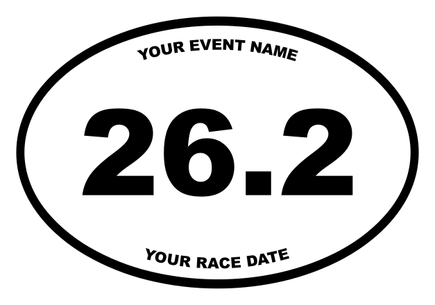 Custom Marathon Oval Stickers and Car Decals - Enter Your Race Info