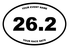 Custom Marathon Oval Stickers and Car Decals - Enter Your Race Info
