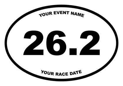 Custom Marathon Oval Stickers and Car Decals - Enter Your Race Info