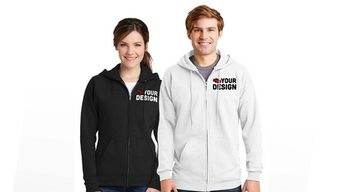 Custom Printed Hoodies - Full Zip - Design Your Own