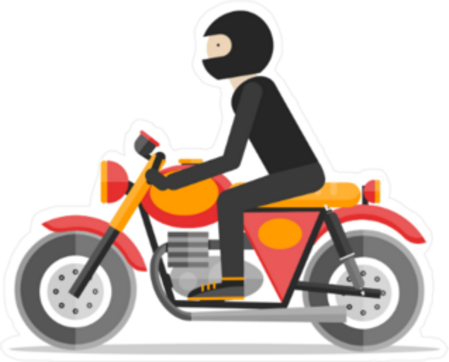 Custom Motorcycle Cartoon Sticker