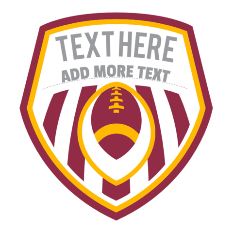 Custom Football Sticker with Multi-Color Striped Shield and Your Text
