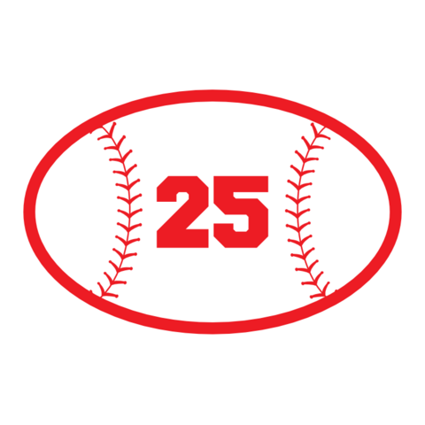 Custom Oval Baseball Magnet with your Number