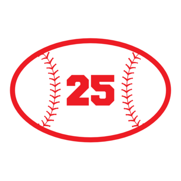 Custom Oval Baseball Magnet with your Number