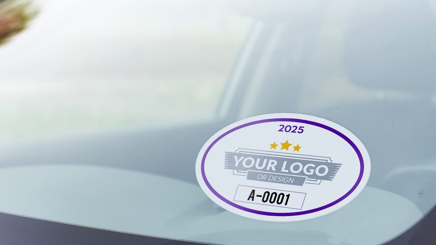 Custom Oval Parking Permits – Durable & Fully Customizable