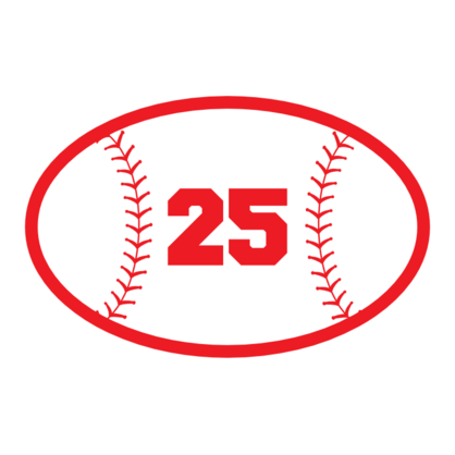 Personalized Softball Number Oval Decal