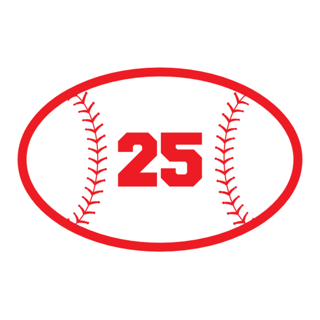 Personalized Softball Number Oval Decal