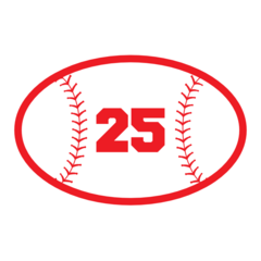 Personalized Softball Number Oval Decal
