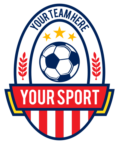 Custom Oval Soccer Sticker with Banner and Stars