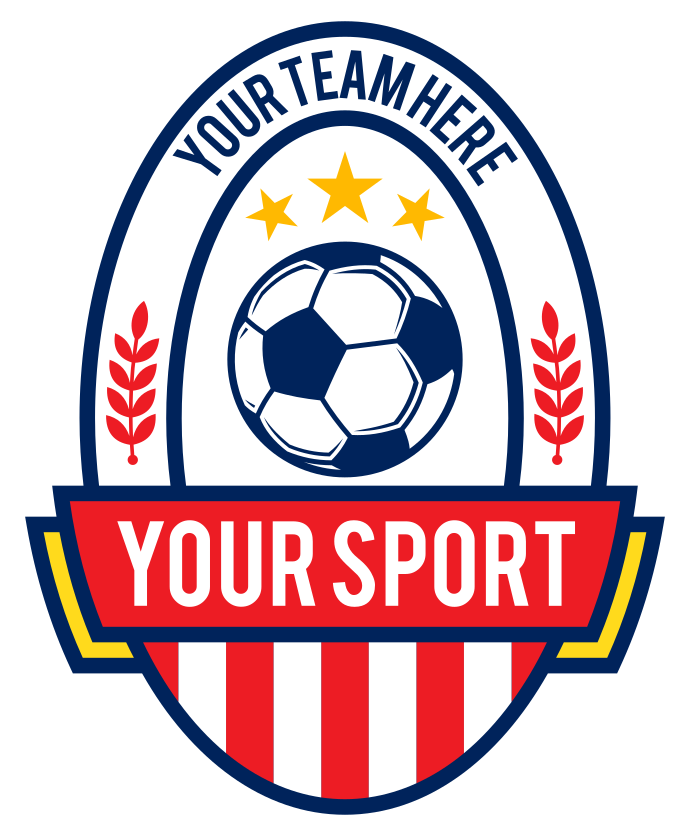 Custom Oval Soccer Sticker with Banner and Stars