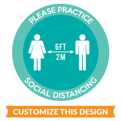 Customize this Social Distancing Floor Sticker to Match Your Brand!