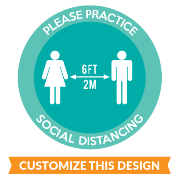 Customize this Social Distancing Floor Sticker to Match Your Brand!