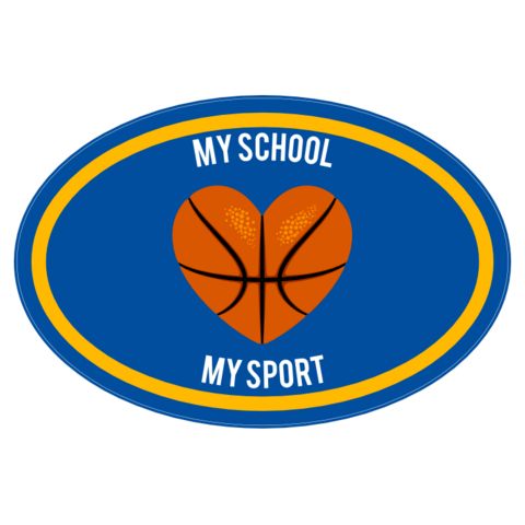 Custom Printed Heart Shaped Basketball Oval Sticker