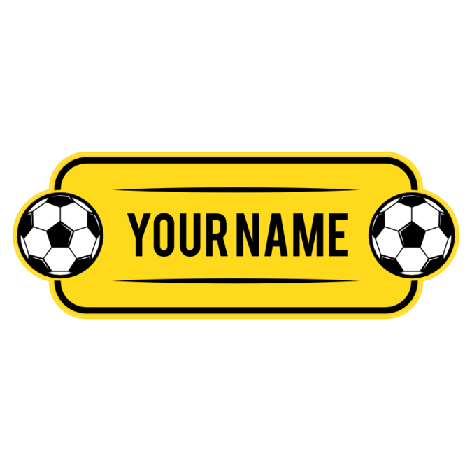 Custom Soccer Name Plate Sticker with Reverse Color