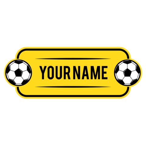 Custom Soccer Name Plate Sticker with Reverse Color