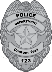 Custom Silver Police Badge Magnet