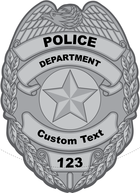 Custom Silver Police Badge Magnet