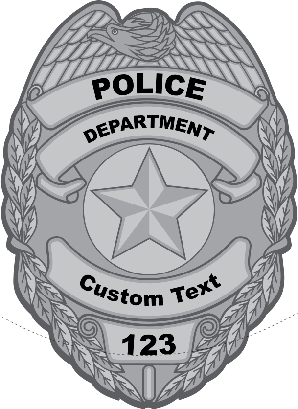 Custom Silver Police Badge Magnet