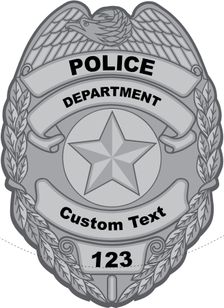 Custom Silver Police Badge Magnet