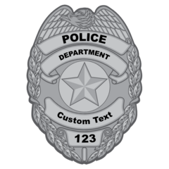 Custom Silver Police Badge Sticker
