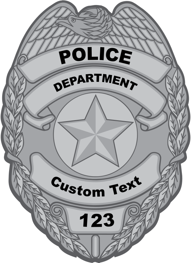 Custom Silver Police Support Badge Stickers