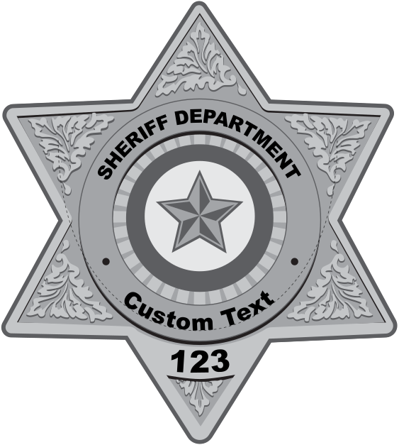 Personalized Sheriff Badge Magnet in Silver