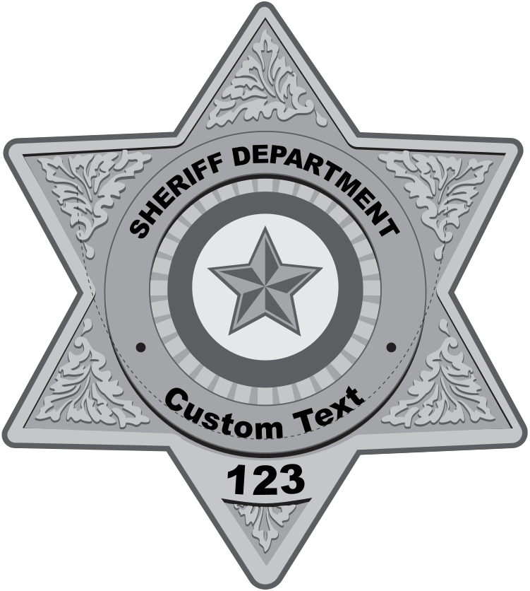 Personalized Sheriff Badge Magnet in Silver