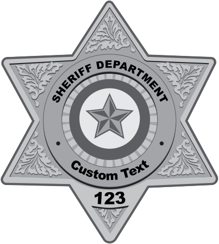 Personalized Silver Badge Decal for Sheriff