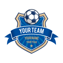 Custom Soccer Badge Sticker with Banner and Text