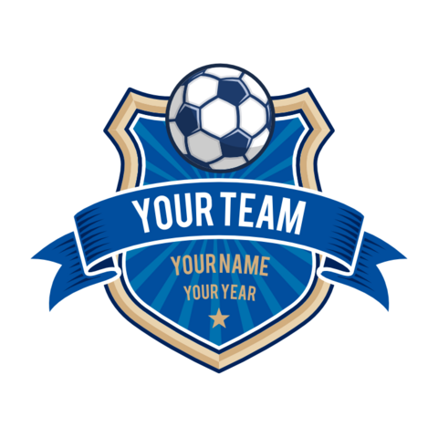 Custom Soccer Badge Sticker with Banner and Text