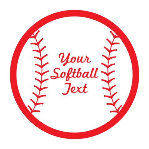 Personalized Softball Seams and Text Sticker
