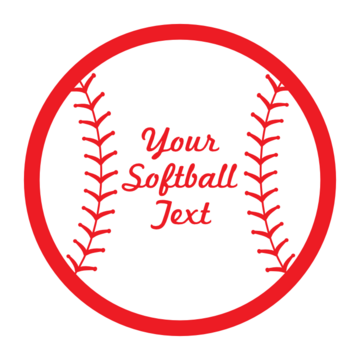 Personalized Softball Seams and Text Sticker