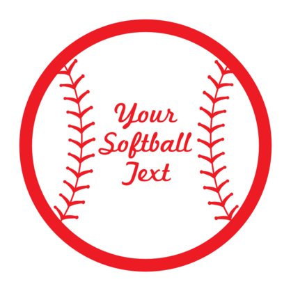 Personalized Softball Seams and Text Sticker