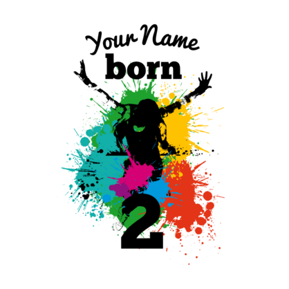 Custom Born 2 Dance Sticker Splashed with Color
