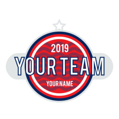 Personalized Wave Swim Team Circle Sticker