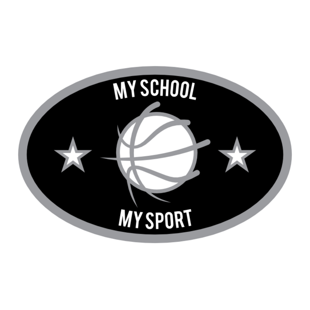 Custom Oval Basketball Sticker with Stars, Text, and a Border