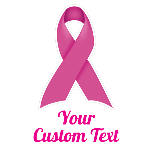 Custom Thick Pink Ribbon Multi-Color Transfer Sticker