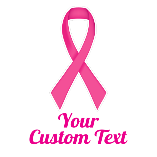 Custom Thin Pink Ribbon Multi-Color Transfer Sticker