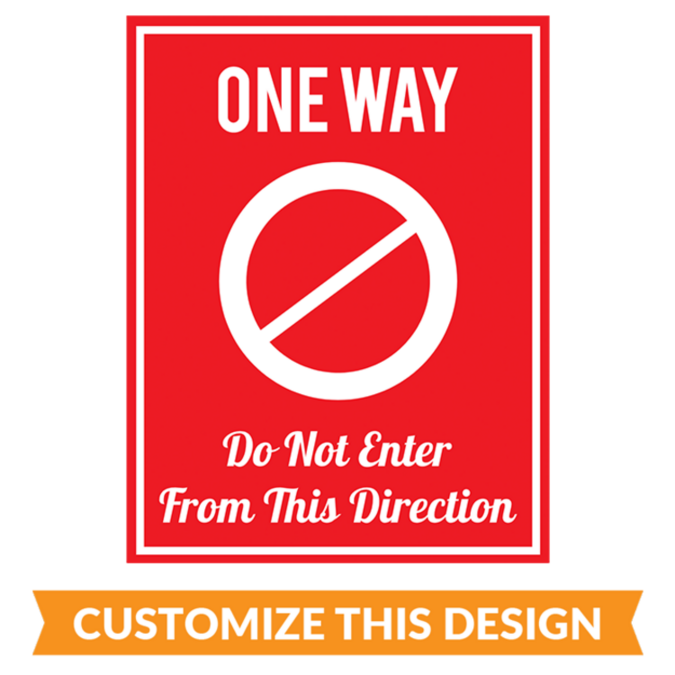 Custom One Way Exit Floor Sticker Sign | Car Stickers