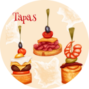 Cute And Delicious Tapas, Spanish Canapes Sticker