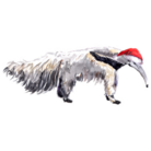 Cute Anteater In Santa's Hat Sticker